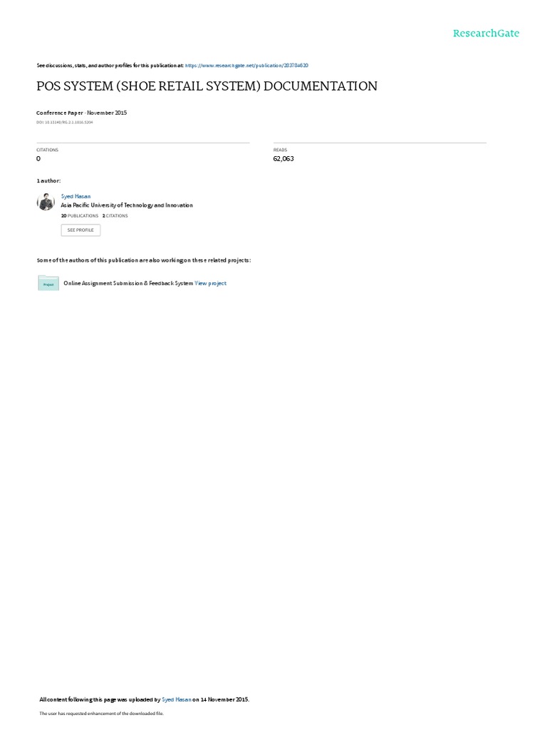 Pos System (Shoe Retail System) Documentation: November 2015 | PDF ...