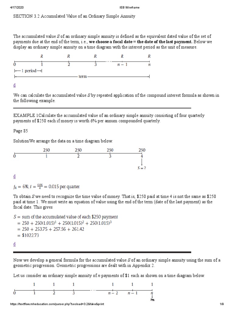 Accumulated Value of Simple Annuities | PDF | Interest | Personal Finance
