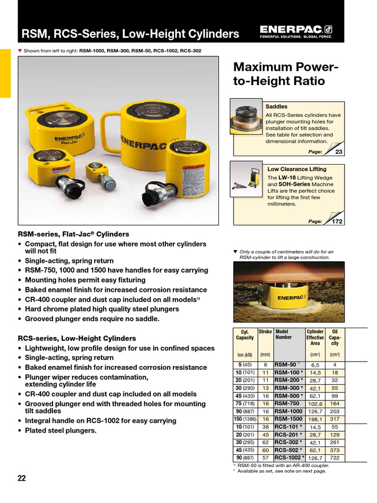 RSM, RCS-Series Low Height Cylinders EN-GB | PDF | Screw | Manufactured ...
