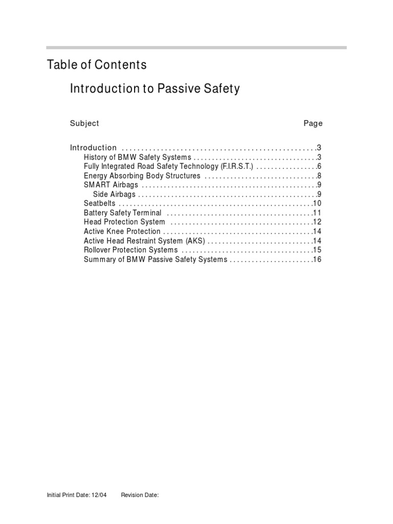 01 - Intro To Passive Safety | PDF | Airbag | Seat Belt