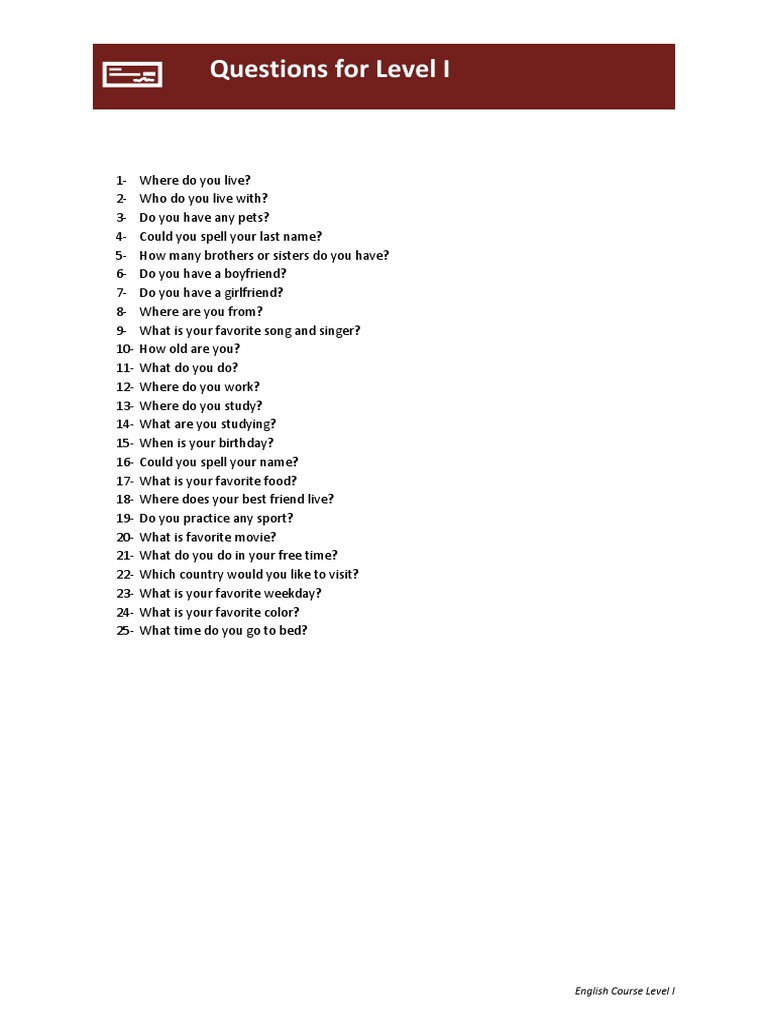 Level I English Course Questions | PDF | Language Arts & Discipline ...