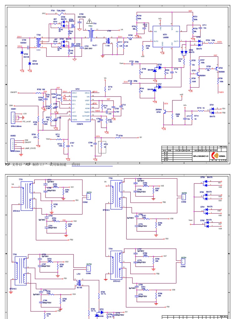 Konka KIPL100U04C1-01 OZ9976, FAN7530, FSQ0465 | PDF