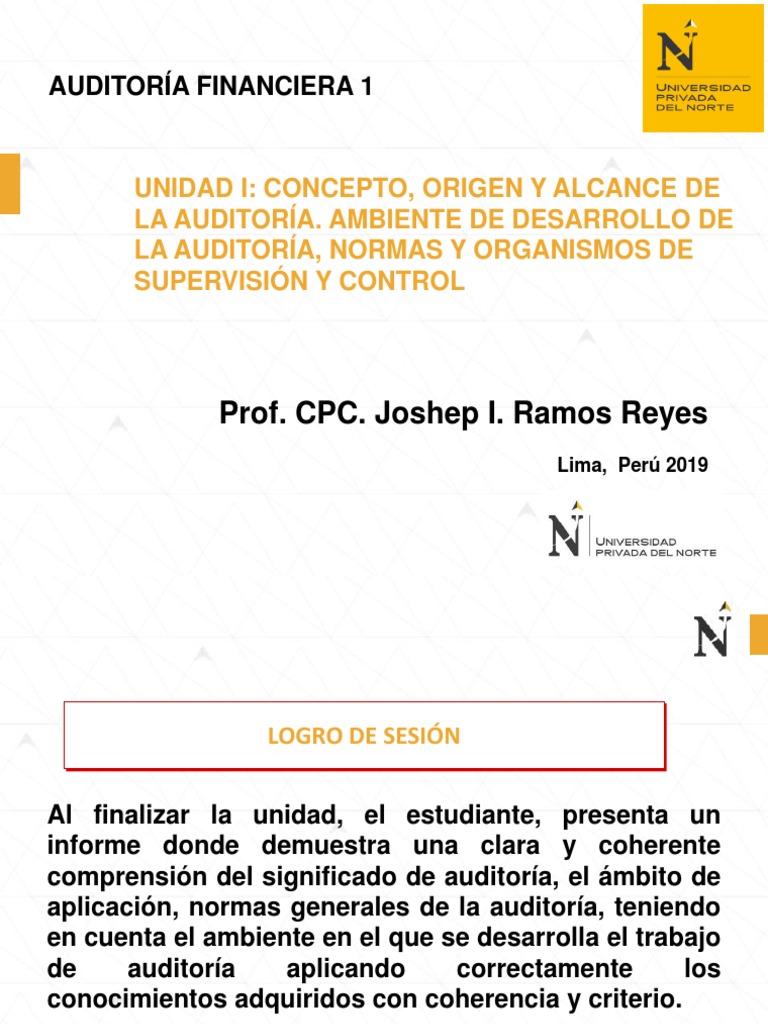 Unidad 1 Auditoría Financiera - CONCEPTO, ORIGEN Y ALCANCE DE LA ...