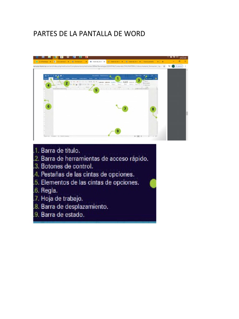 PARTES DE LA PANTALLA DE WORD | Microsoft Word | Microsoft
