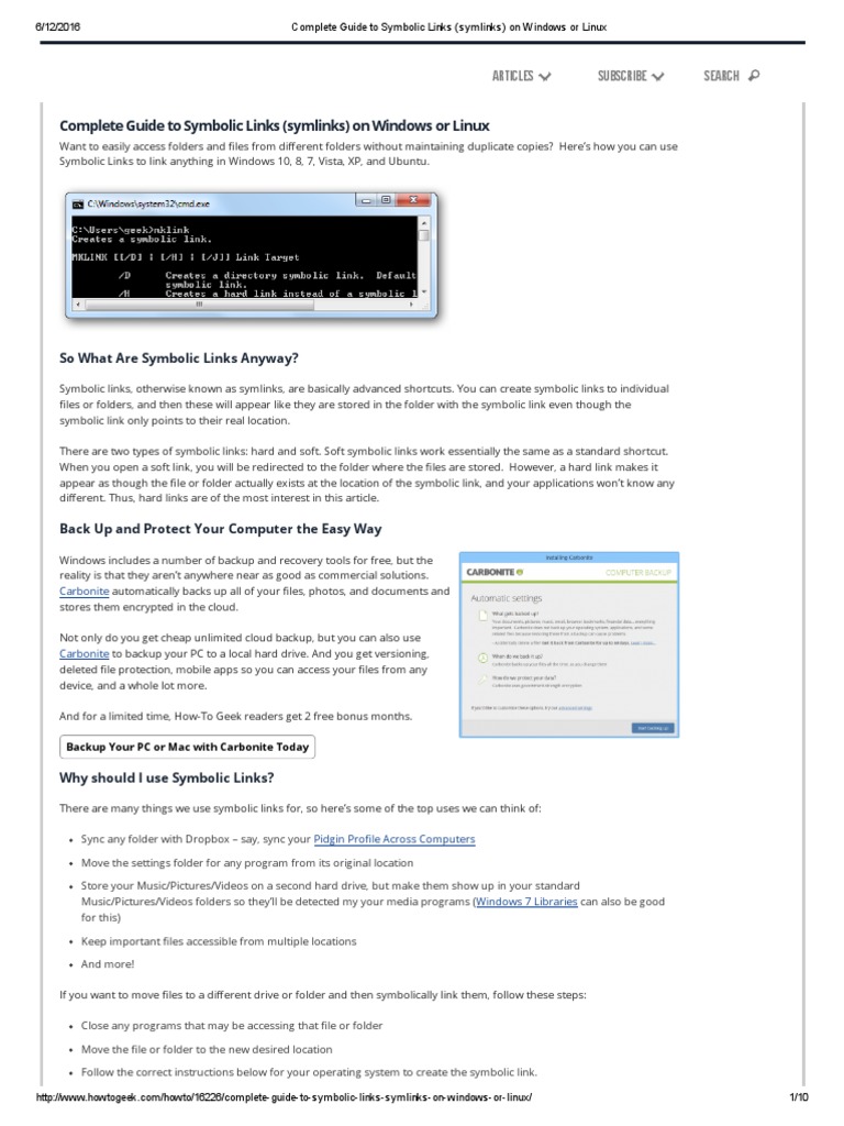 Complete Guide To Symbolic Links Symlinks On Windows Or Linux Download Free Pdf Computer