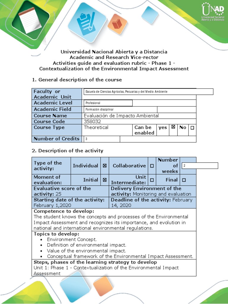 Environmental Impact Assessment Guide | PDF | Rubric (Academic ...