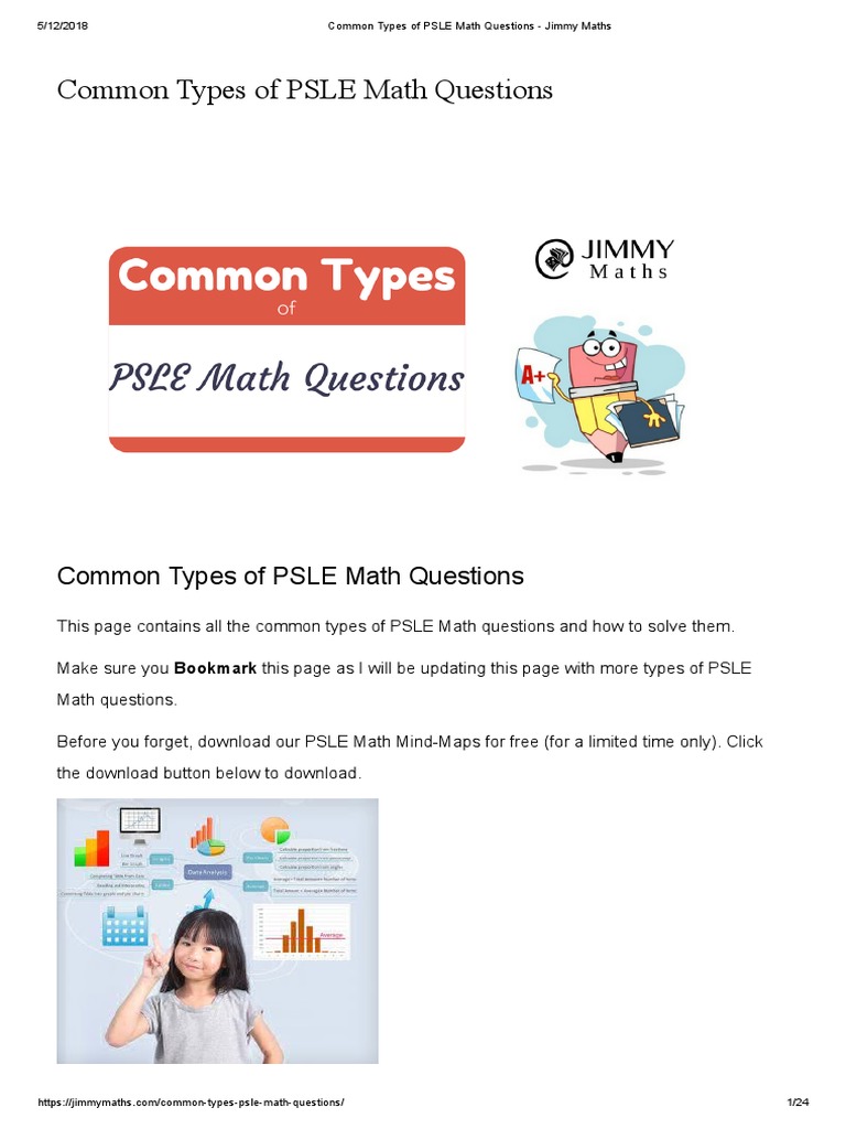 Common Types of PSLE Math Questions | PDF | Fraction (Mathematics) | Ratio