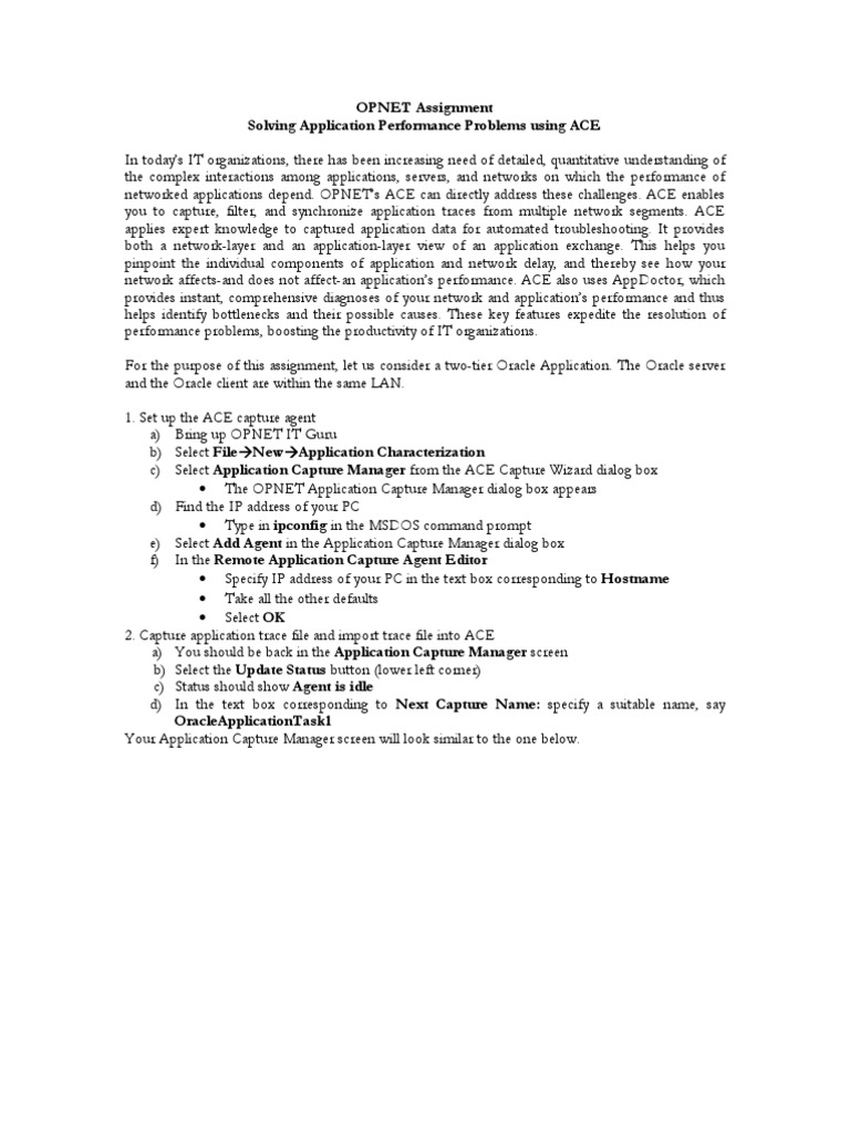 OPNET ACE Instructions | PDF | Network Congestion | Computer Network