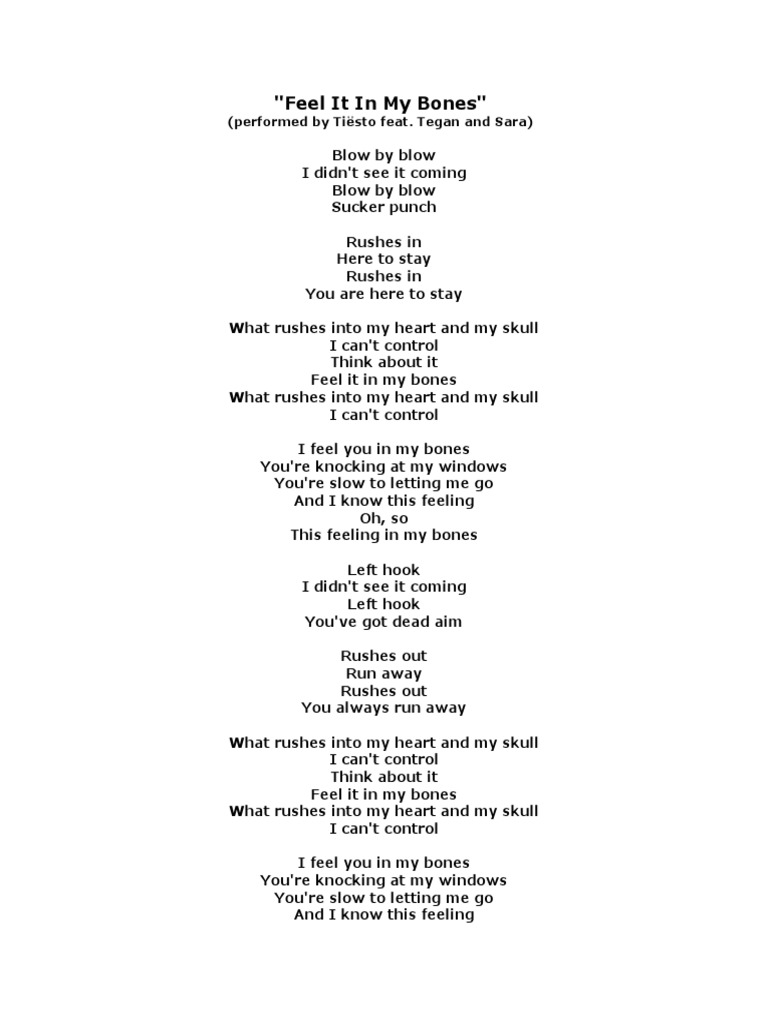 Feel It in My Bones | PDF
