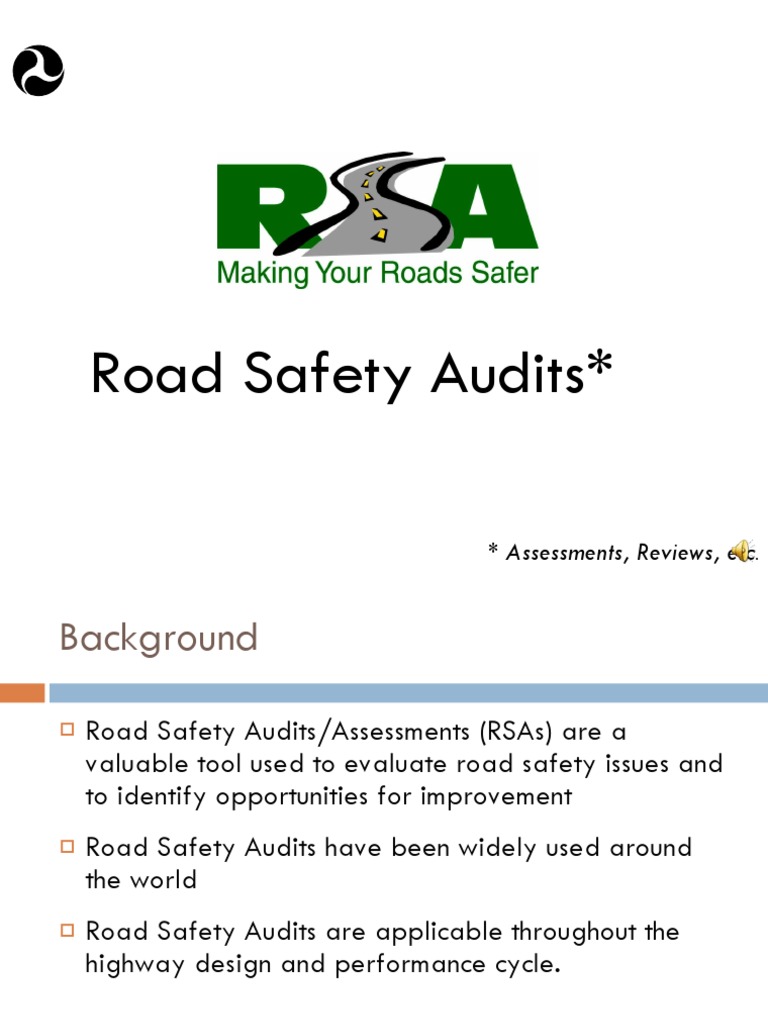 Road Safety Audits : Assessments, Reviews, Etc | PDF | Road Traffic ...
