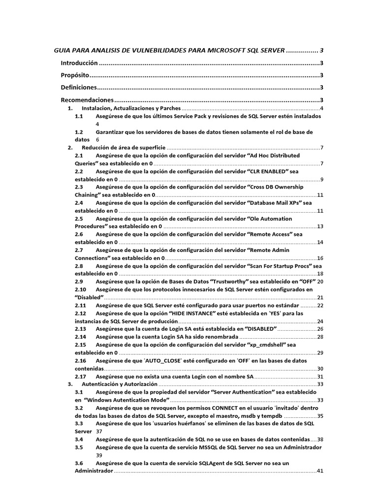 Evaluacion Hardening SQL SERVER | PDF | Servidor SQL de Microsoft | SQL