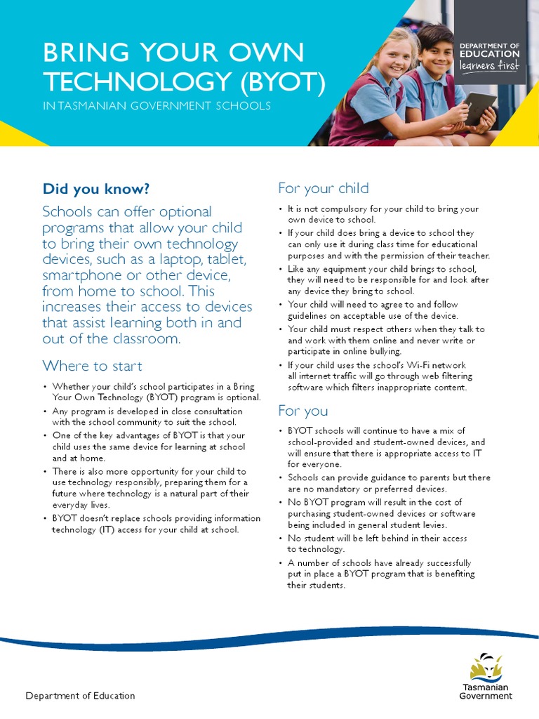 Infosheet Bring Your Own Technology | PDF | Communication | Cyberspace