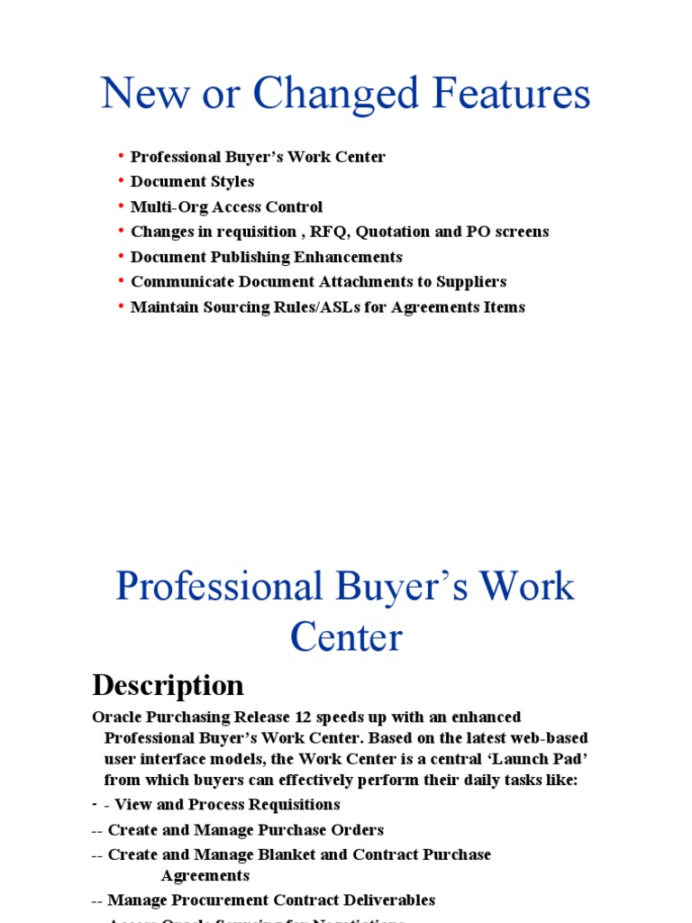 New Features of R12 Oracle Apps Purchasing | PDF | Procurement | Web ...