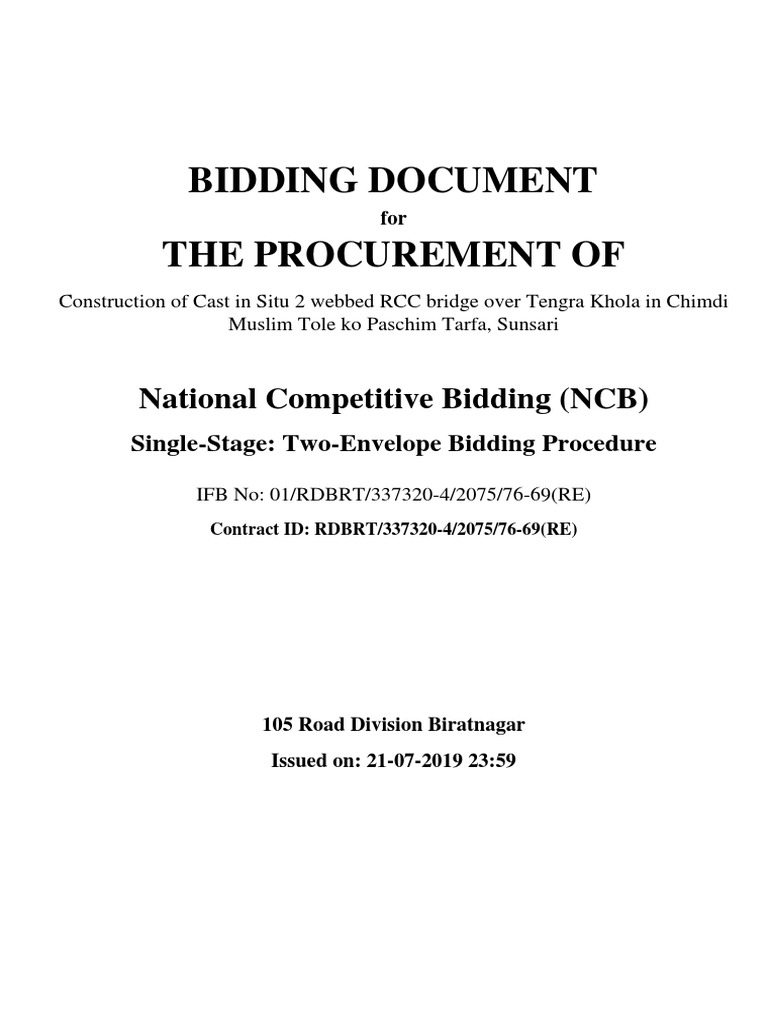 Bid Capacity | Download Free PDF | Joint Venture | Procurement