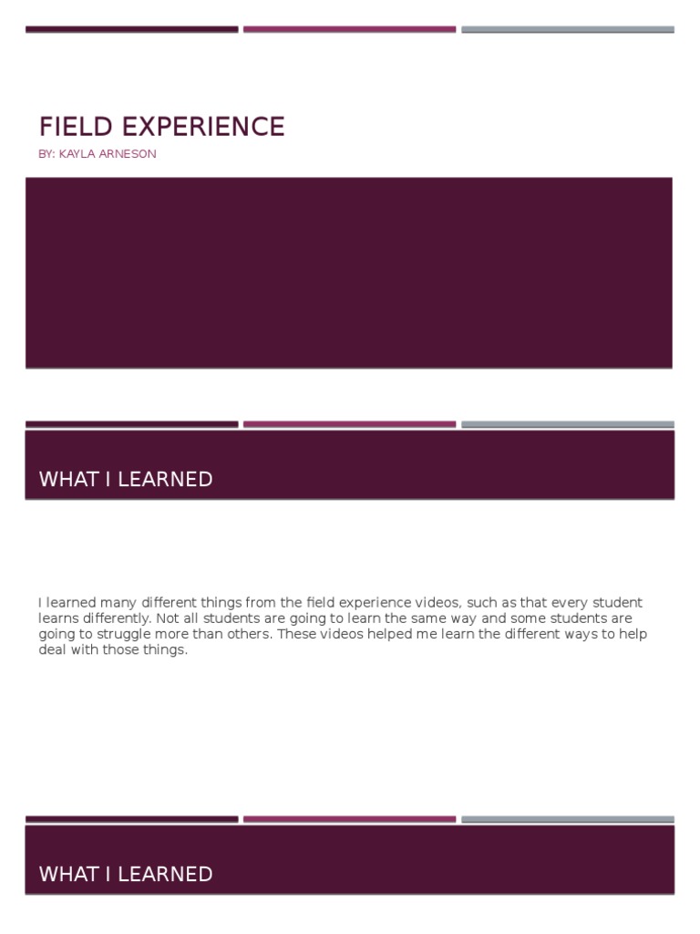 Field Experience | PDF