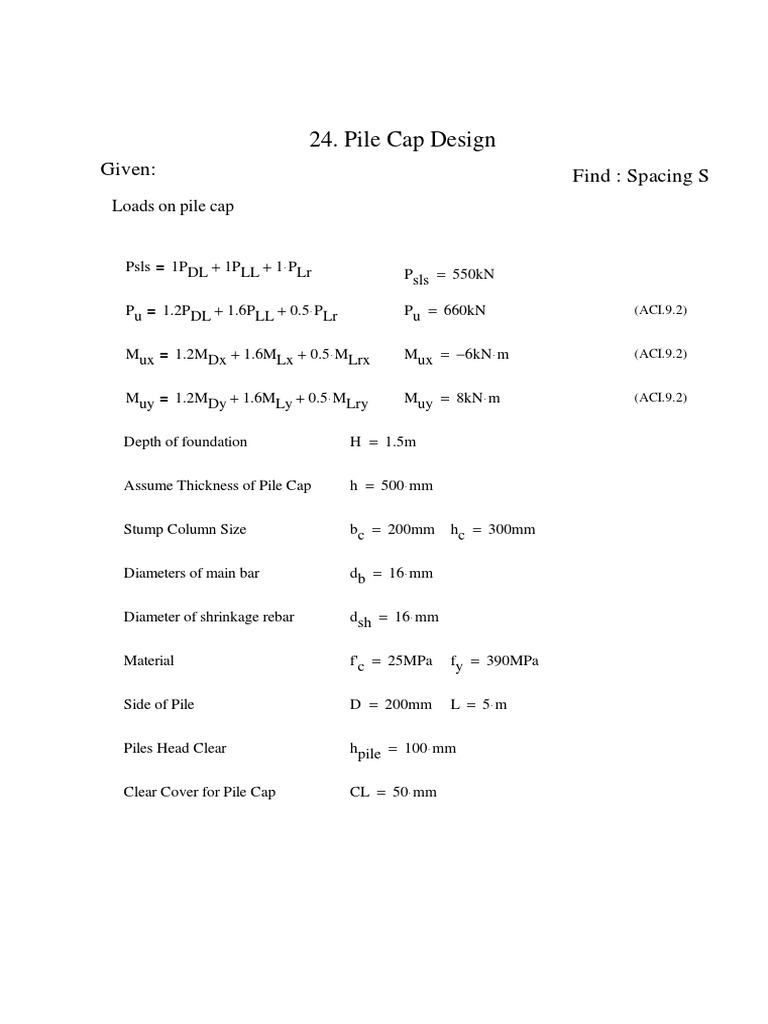 Pile Cap Design | PDF | Deep Foundation | Civil Engineering