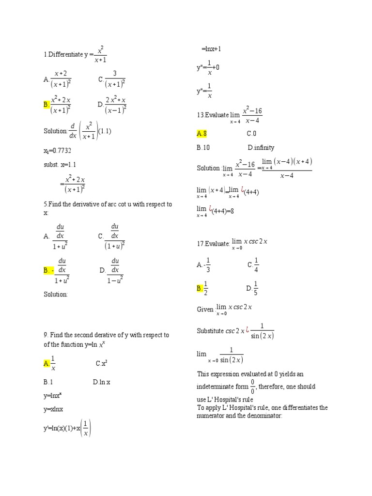 Differential Calculus | PDF | Tangent | Derivative