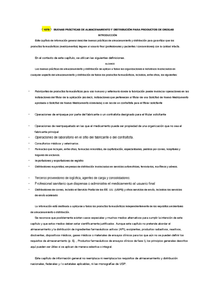 BPA USP 42 Capitulo (1079) .En - Es PDF | PDF | Farmacia | Medicamentos ...