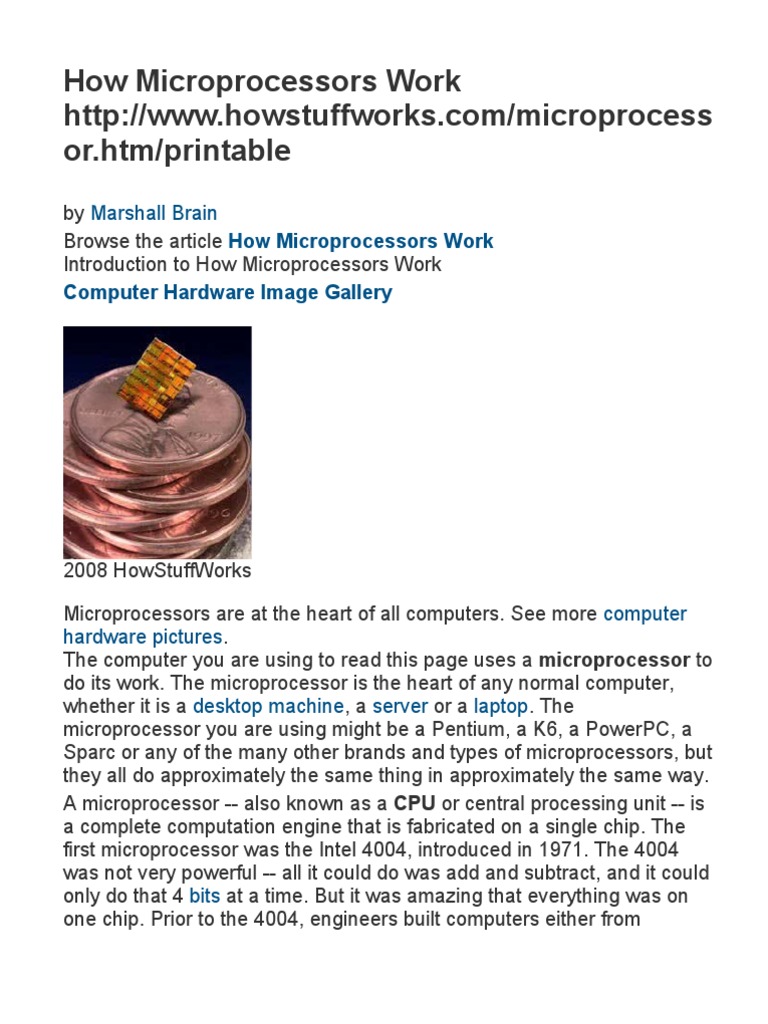 How Microprocessors Work How Stuff Works | 64 Bit Computing | Central ...
