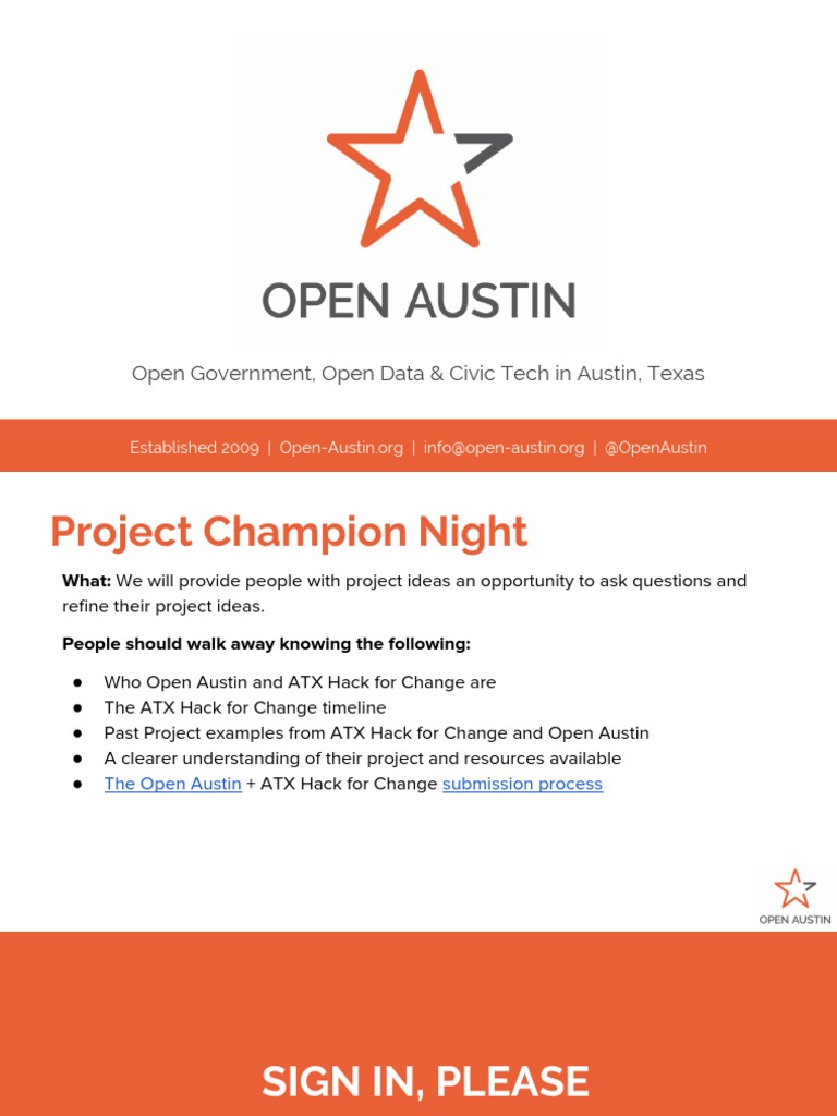 2018-2-20 Open Austin Project Champion | PDF | Communication ...