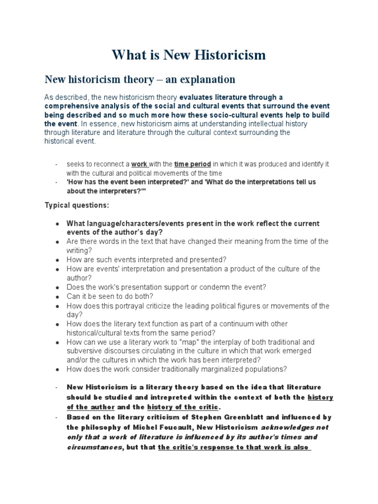 What Is New Historicism | PDF | Philosophical Movements | Epistemology