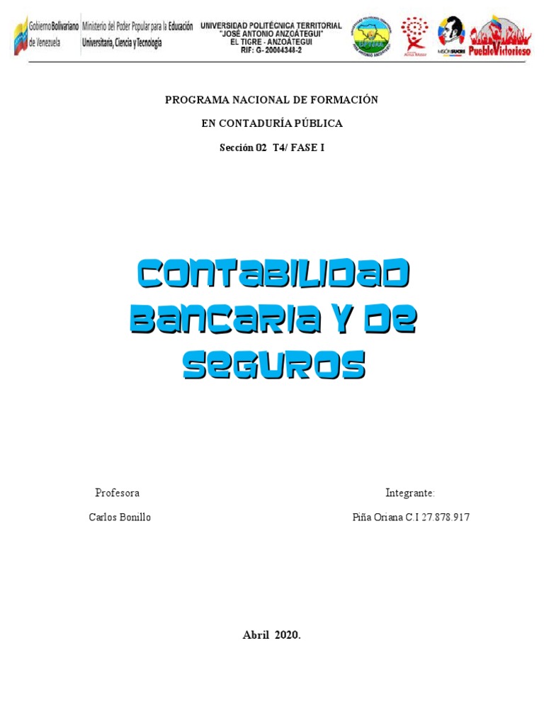 Contabilidad de Seguros y Bancos | PDF | Contabilidad | Bancos
