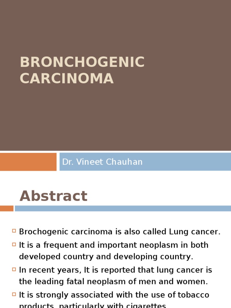 Bronchogenic Carcinoma Overview | PDF | Lung Cancer | Metastasis