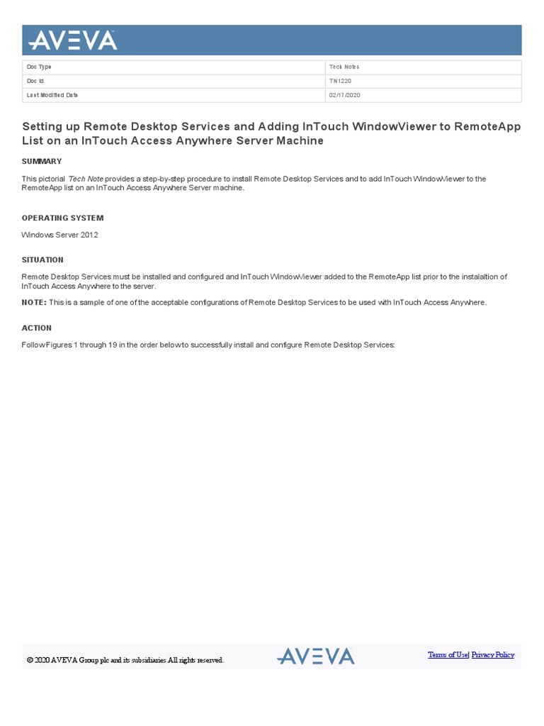 Setting Up Remote Desktop Services and Adding Intouch Windowviewer To ...
