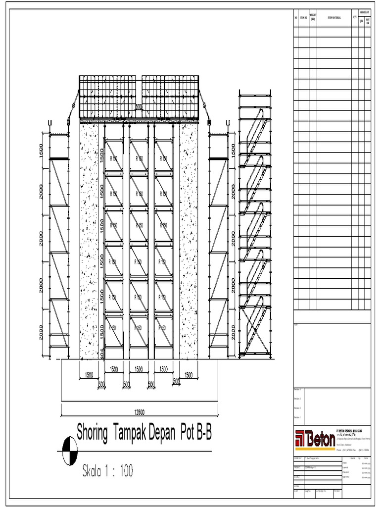 Potongan B-B Shoring Pd8 & Akses Peri Up | PDF