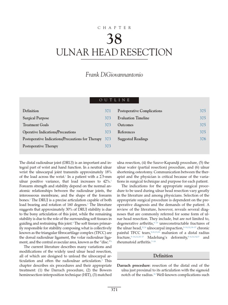 Chapter 38 - Ulnar Head Resection - 2016 - Hand and Upper Extremity ...