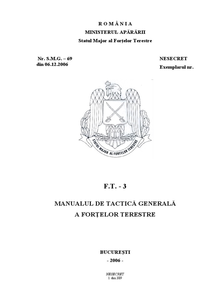 Manual de Tactica Generala A Fortelor Terestre | PDF