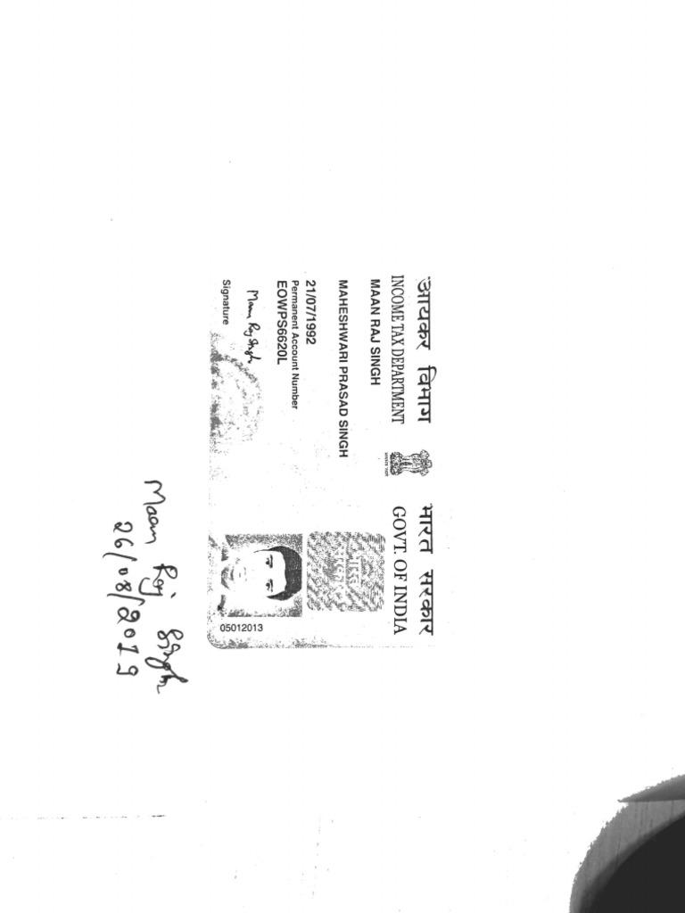 Maan Raj Singh Pan Card | PDF