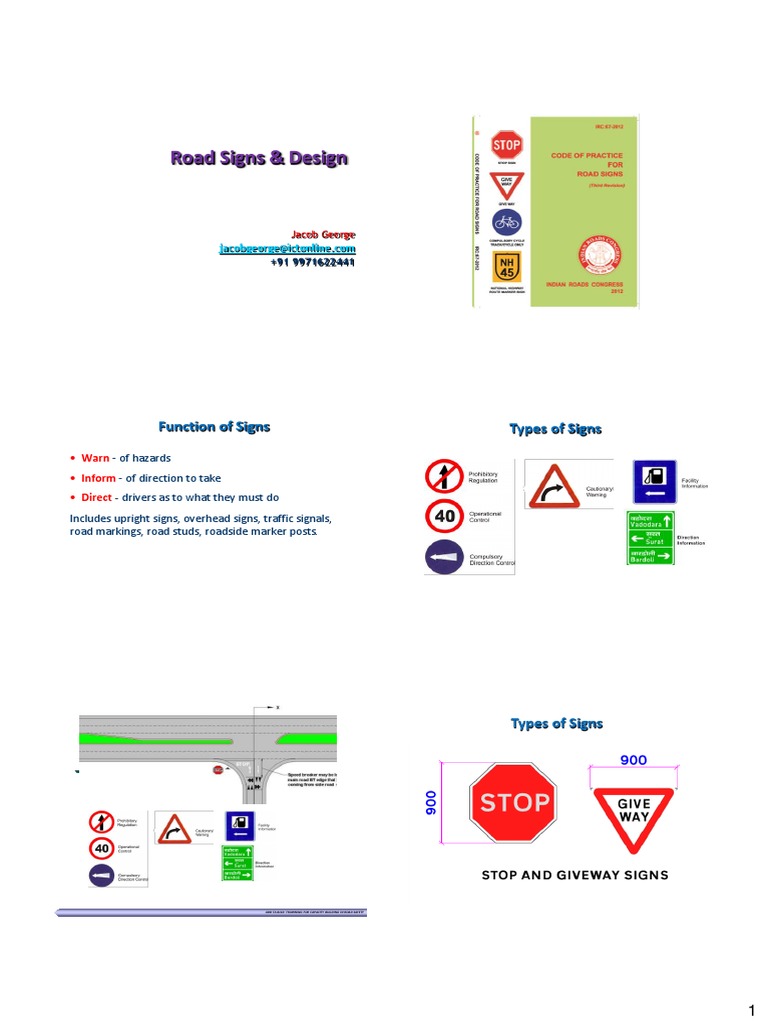 03 Road Signs & Design PDF | PDF | Road | Road Traffic Safety