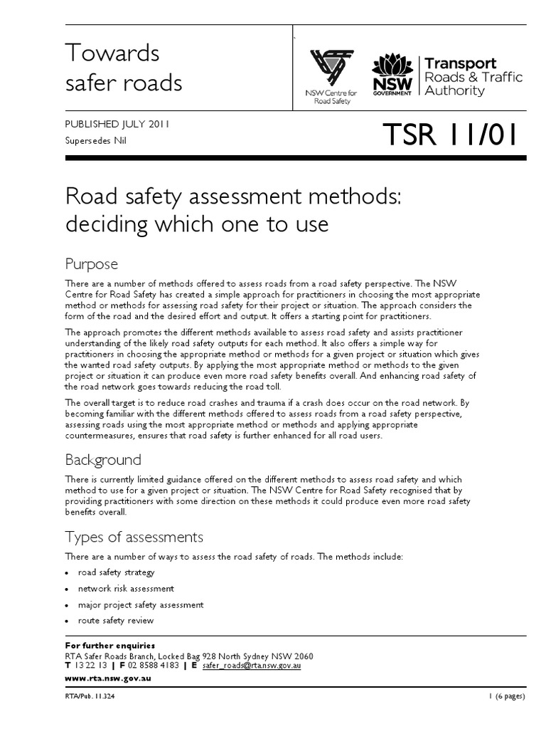 Road Safety Methods Guide | PDF