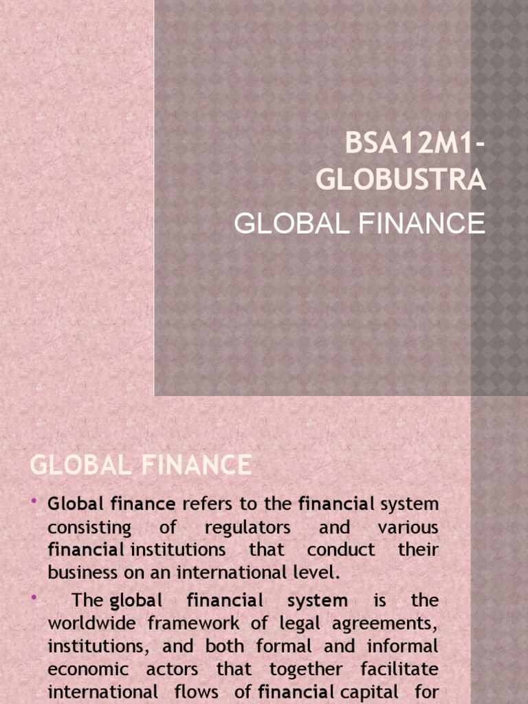 Global Finance: History and Crises | PDF | Global Financial System ...