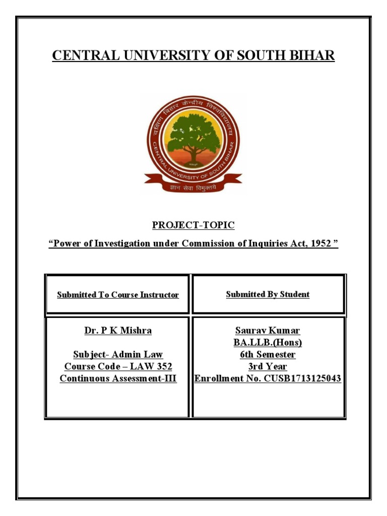 Power of Investigation Under Inquires Act, 1962 | PDF | Contempt Of ...