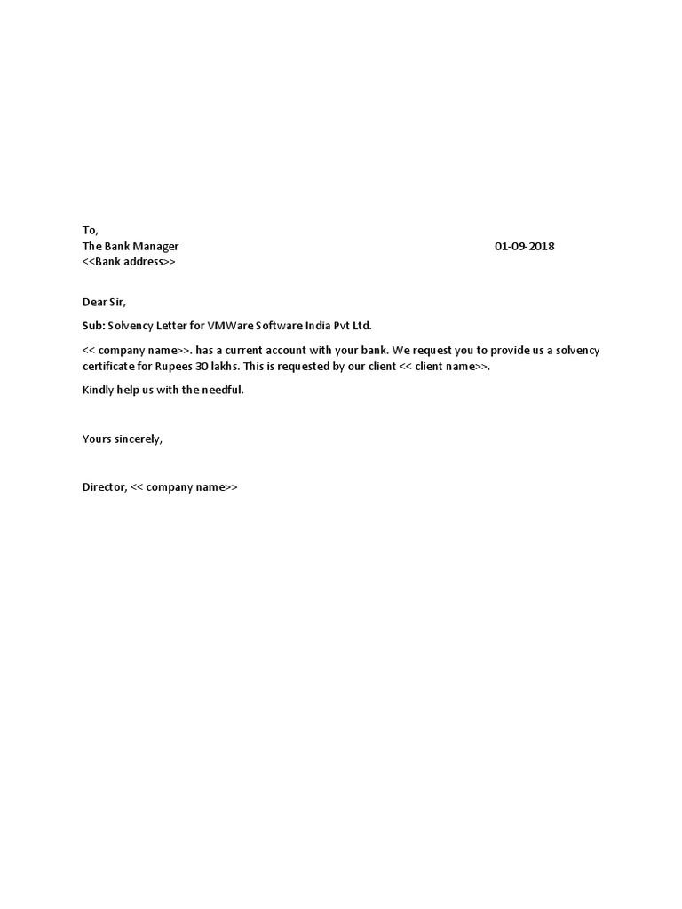 Solvency Letter PDF | PDF