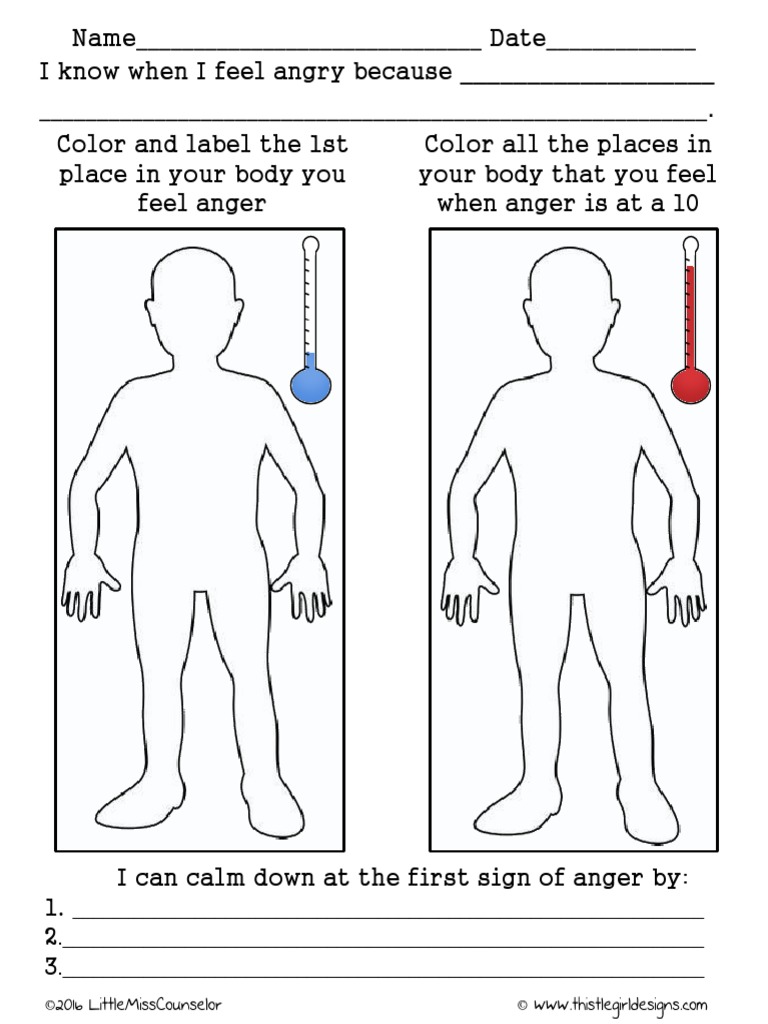 Anger Thermometer Worksheet | PDF