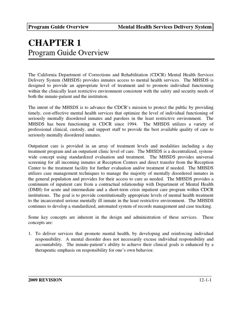 California Mental Health Services Overview | PDF | Residency (Medicine ...