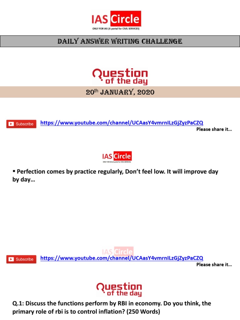 Daily UPSC Answer Writing Challenge | PDF | Social Science