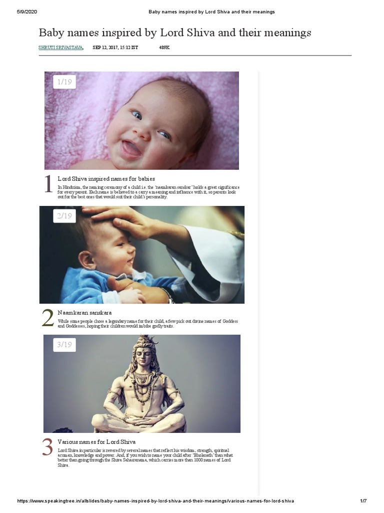 Shiva-Inspired Baby Names and Meanings | PDF | Shiva | Mythology