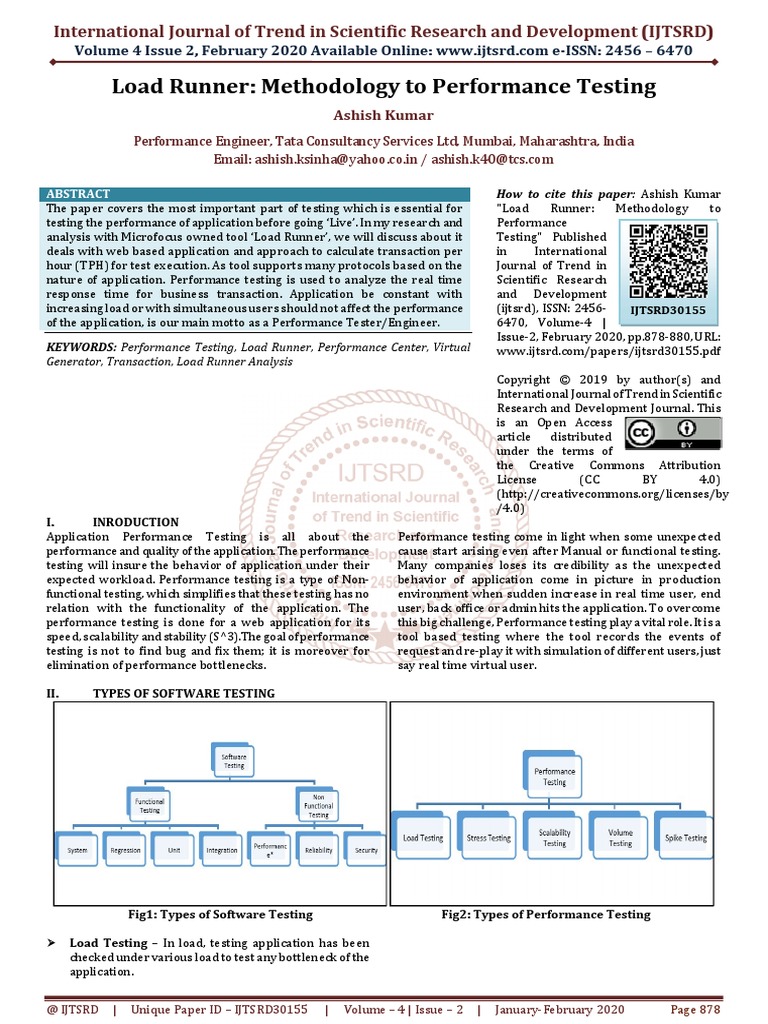 Load Runner Methodology To Performance Testing Pdf Software Testing