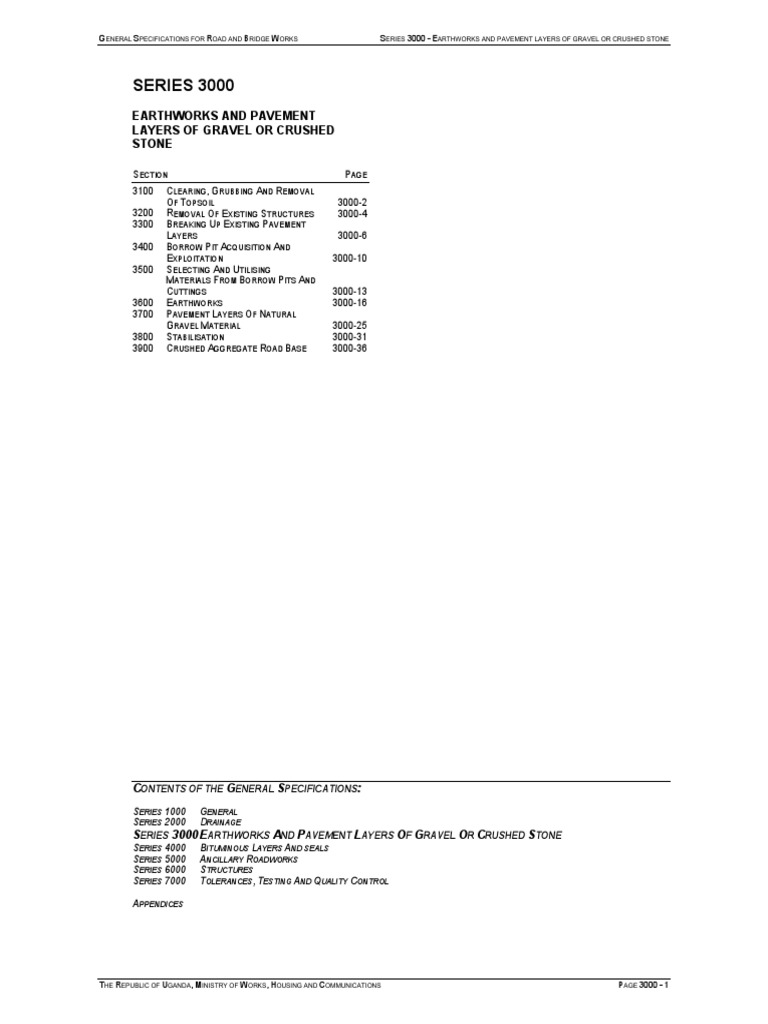 Series 3000 - Earthworks and Pavement Layers of Gravel or Crushed Stone ...