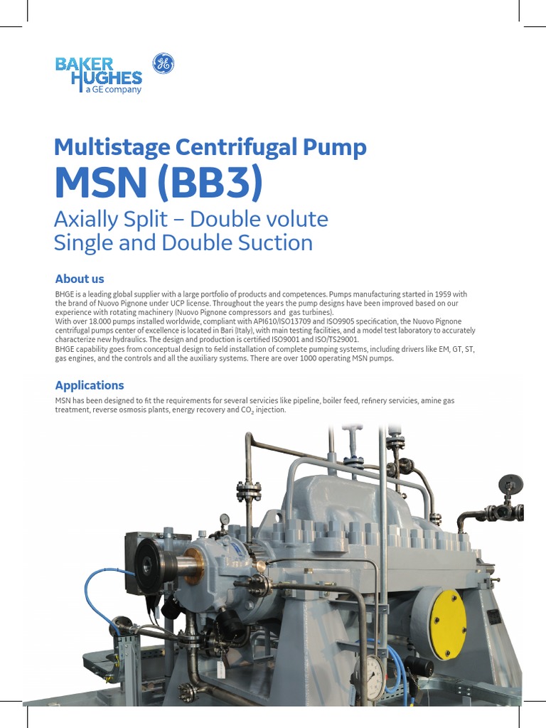 BHGE MSN Centrifugal Pumps BB3 | Download Free PDF | Pump | Liquids