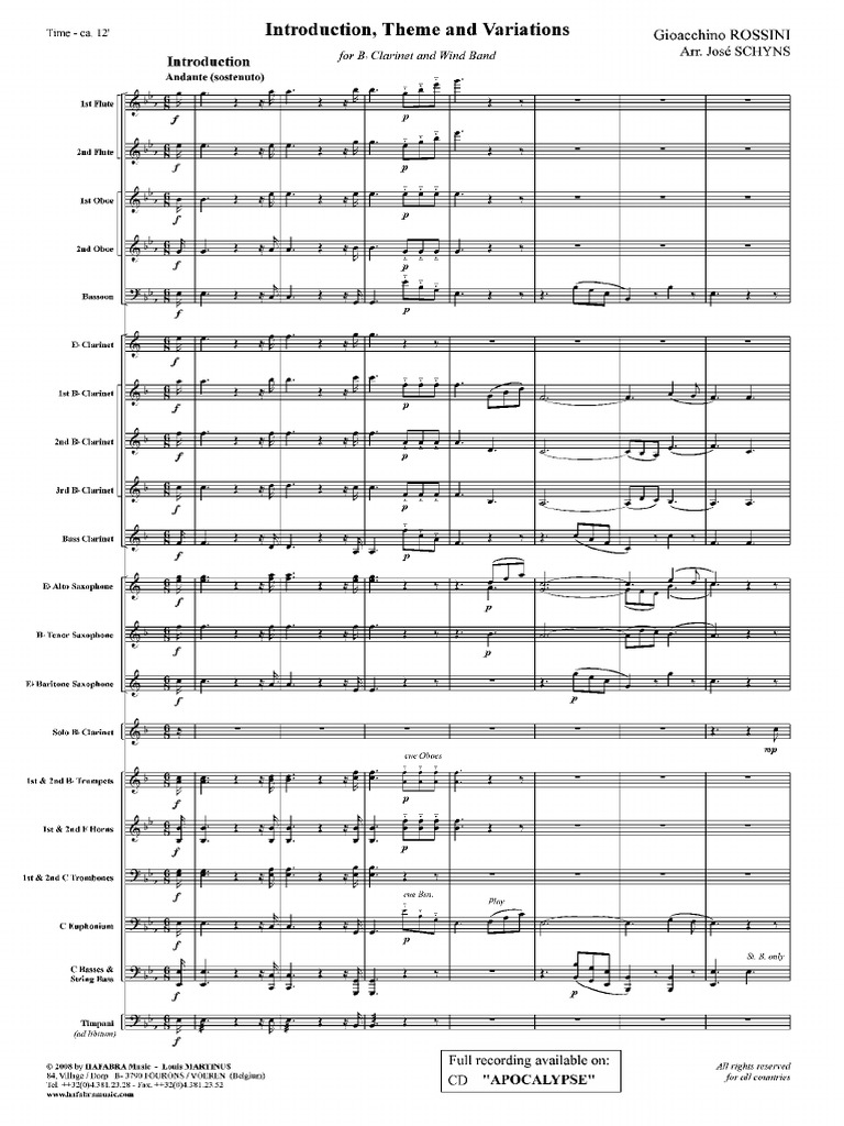 Intoduction, Theme and Variations (Rossini) PDF | PDF