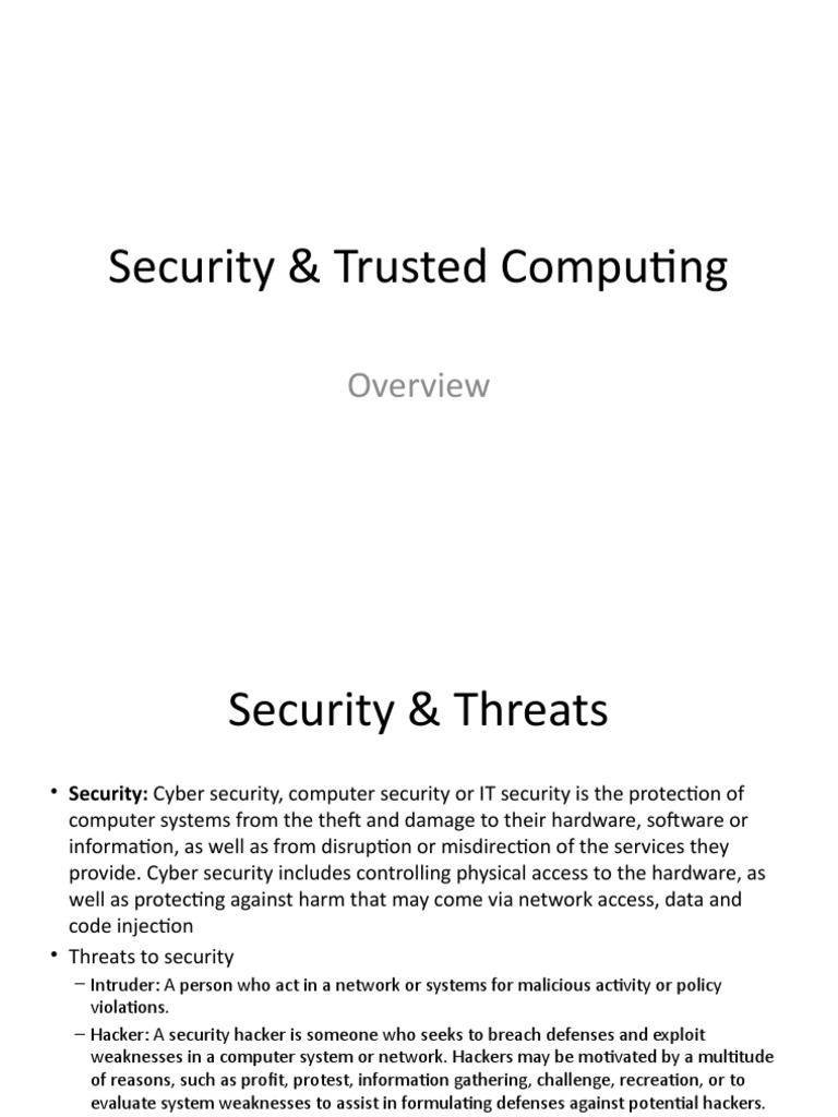 Security Trusted Computing | PDF | Trusted Computing | Computer Security