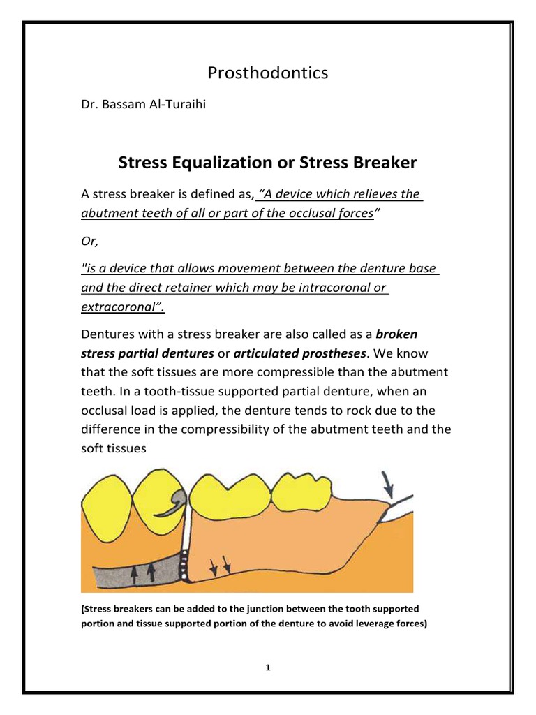 Stress Equalization or Stress Breaker PDF | PDF | Dentures | Human Tooth
