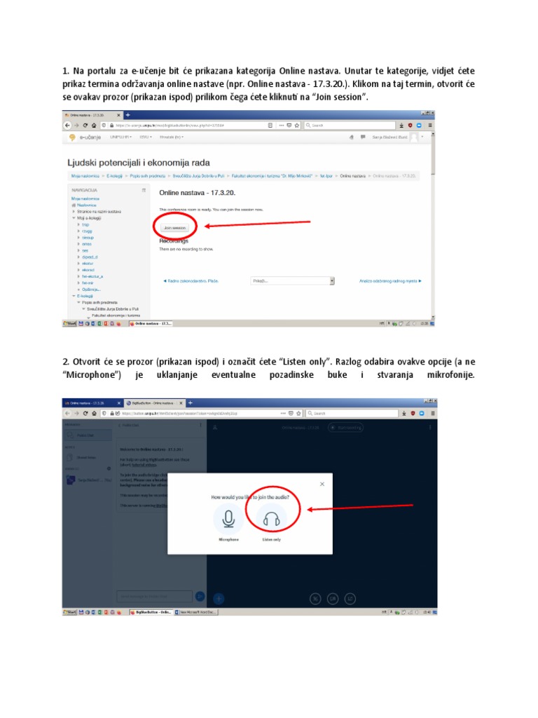 Online Nastava Upute | PDF