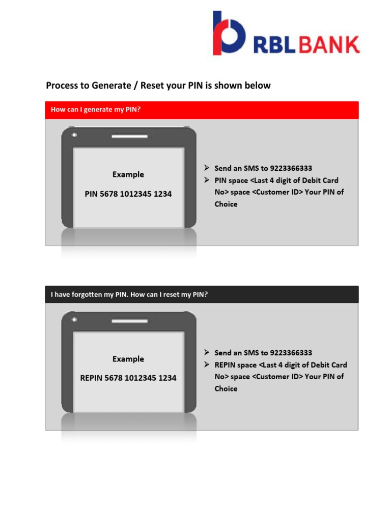Process To Generate / Reset Your PIN Is Shown Below | PDF | Finance ...