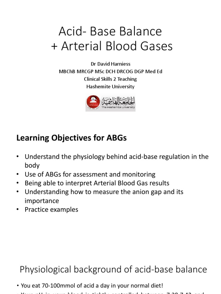 6 Acid Base Balance Slides Only | PDF | Physiology | Clinical Medicine